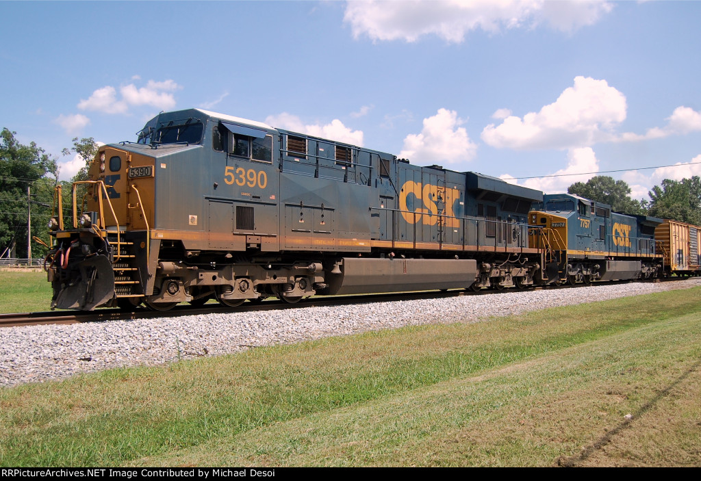 CSX ES-44DC #5390 leads a northbound across halligan Park Rd.
